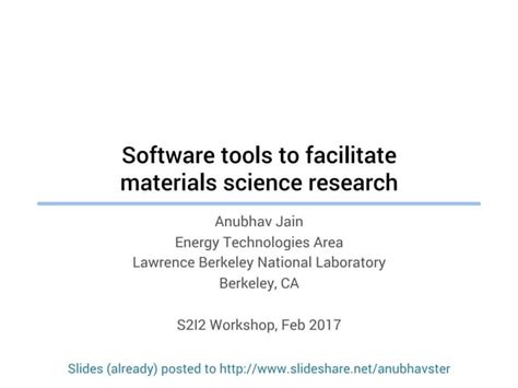 software tools to facilitate materials science research ppt