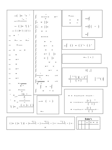 Bc Calc Memorization Sheet Pdf Mathematical Relations Real Analysis