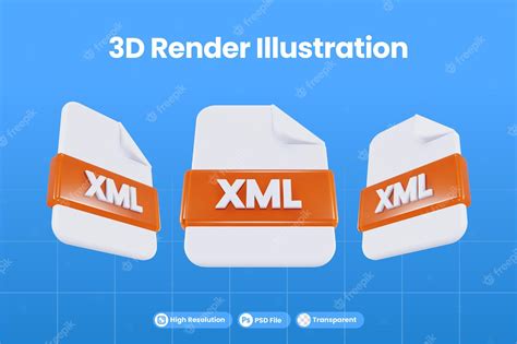 Premium Psd 3d Render Icon File Format Xml