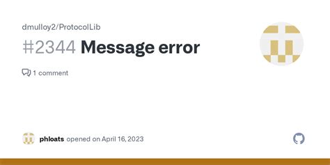 Message Error · Issue 2344 · Dmulloy2protocollib · Github