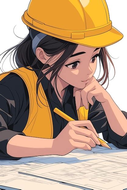 Premium Vector Pacific Islander Female Engineer In Her S Drafting Plans