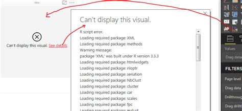 cant display clustering visual r script error microsoft fabric