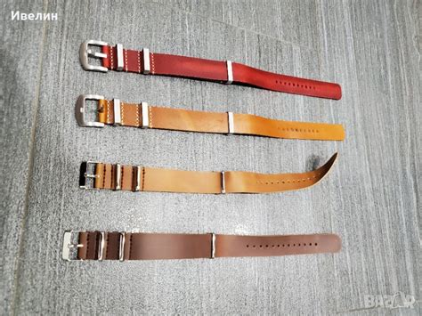 Кожени нато каишки за часовник 20мм изкуствена кожа в Мъжки в гр