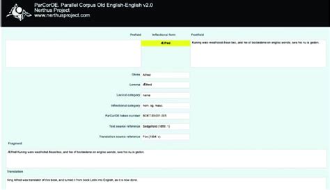 An Open Access Annotated Parallel Corpus Old English English Download Scientific Diagram