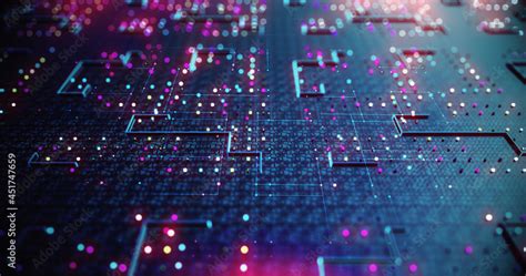Circuit Board Pattern Close Up Cpu Data Processing Artificial