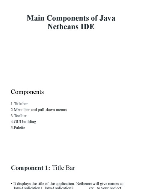 Main Components Of Java Netbeans Ide Pdf