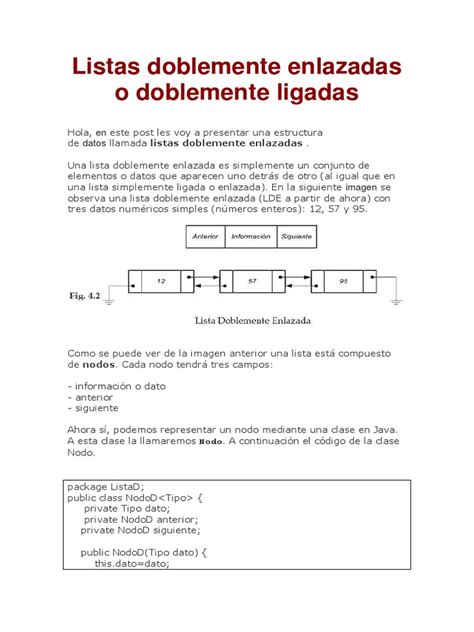 Lab Listas Doblemente Enlazadas O Doblemente Ligadas An Pdf