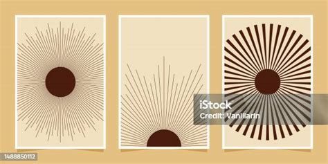 추상 미니멀리스트 구성 중반 세기 스타일의 벽 장식 원과 아치 라인 0명에 대한 스톡 벡터 아트 및 기타 이미지 0명 갈색 구도 Istock