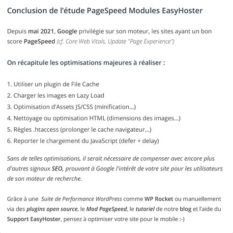 Easyhoster Mod Pagespeed Test Hébergement Pagespeed Optimisé Sans Wp Rocket Grâce Au