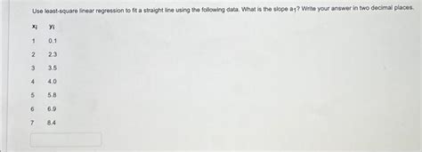 Solved Use Least Square Linear Regression To Fit A Straight Chegg