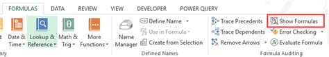 how to show formulas in excel instead of the values