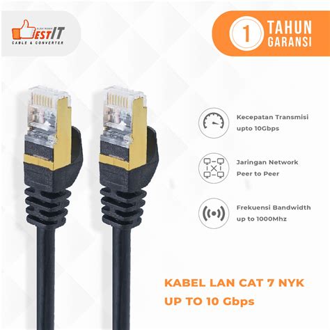 Jual Nyk Kabel Lan Sstp Cat7 Ethernet Network 10gbps Gold Plated Rj45 2m 3m 5m 10m 15m 20m