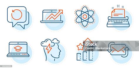 마음 챙김 스트레스 새로 고침 메일 및 판매 다이어그램 아이콘 세트 벡터 교육에 대한 스톡 벡터 아트 및 기타 이미지 교육 그래프 데이터 Istock