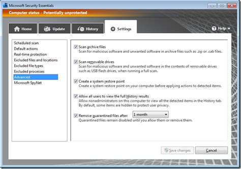 group policy for microsoft security essentials 2 0 group policy central