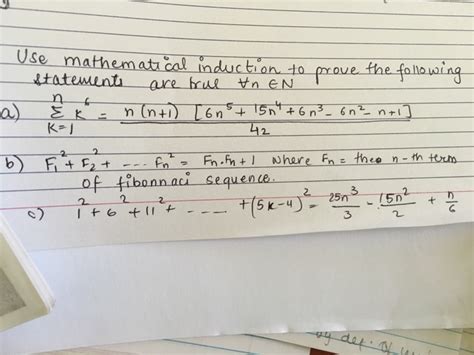 Solved Use Mathematical Induction To Prove The Following