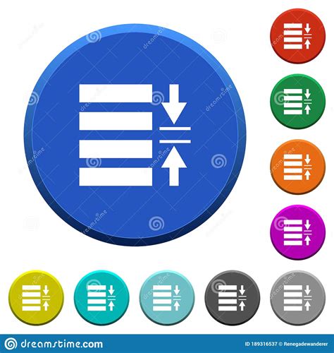 Adjust Line Spacing Beveled Buttons Cartoon Vector 189316537