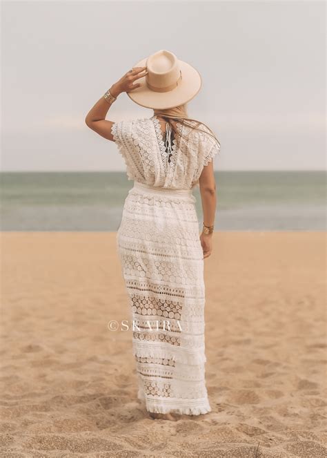 Boho Dress Crochet Dress White Lace Dress Wedding Dress Bohemian
