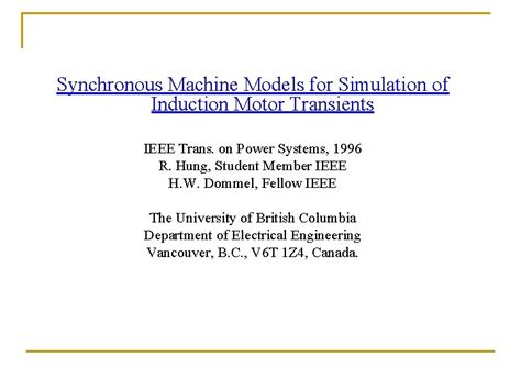 Papers On The Induction Motor Transients Common Types