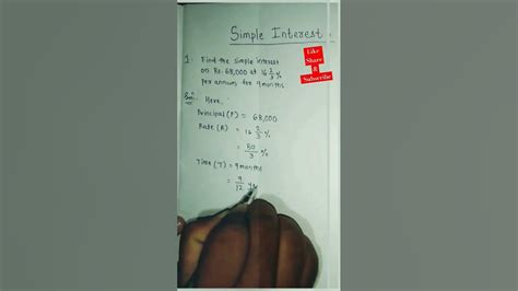 Calculating Simple Interest In Basic Method Shorts Shortvideo Simpleinterest Quickmathtricks