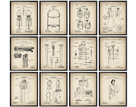 12 Tailor T Tailoring Patent Art Crafting Art Sewing Blueprint Seamstress T Needlewoman
