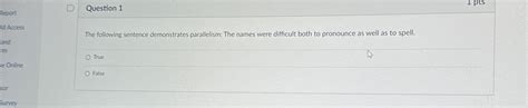 Solved Question 1the Following Sentence Demonstrates
