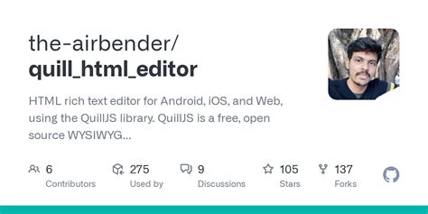 github the airbender quill html editor html rich text editor for