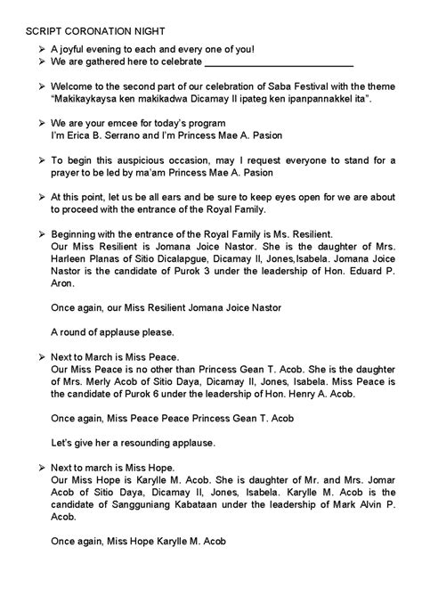 Script 2024 Saba Festival Script Coronation Night A Joyful Evening To