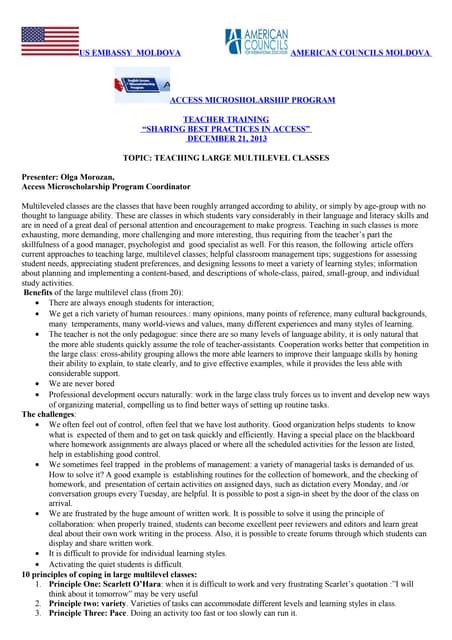 Teaching Large Multilevel Classes Pdf