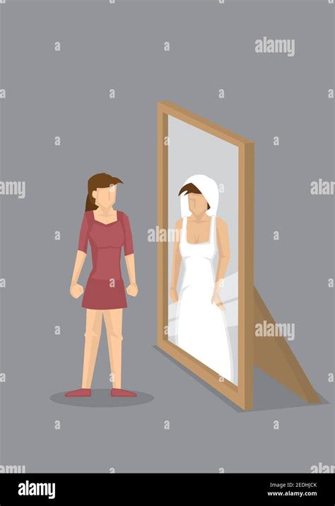 Reflection Bride In Mirror Stock Vector Images Alamy