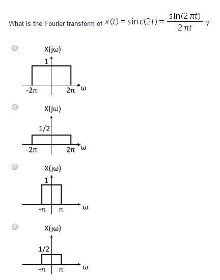 Solved What Is The Fourier Transform Of X T Sin C 2t