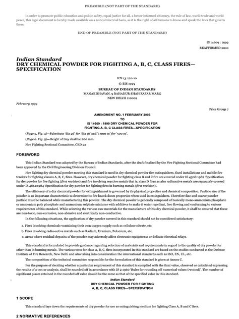 Indian Standard Dry Chemical Powder Fo Ing A B C Class Fires