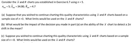 Solved Consider The X And R Charts You Established In Chegg