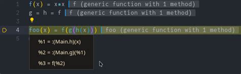 Debugging A Line With Multiple Function Calls Issue 2519 Julia