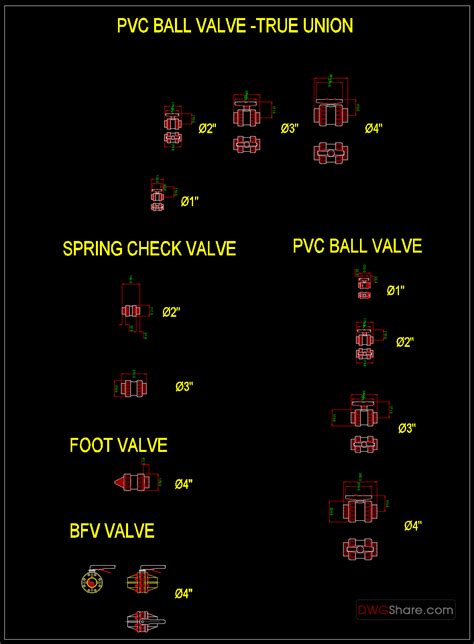 6 Pvc Ball Valve Autocad Blocks