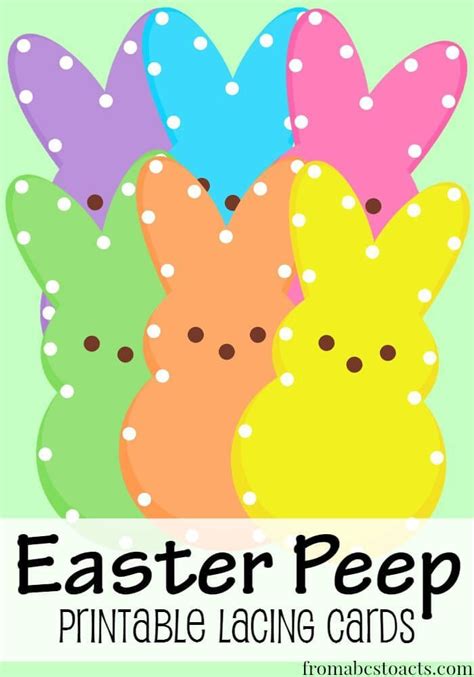 Easter Peep Printable Lacing Cards From Abcs To Acts Easter