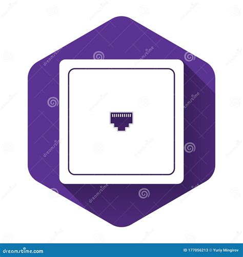 Ethernet Socket Sign Network Port Cable Socket Icon Isolated On