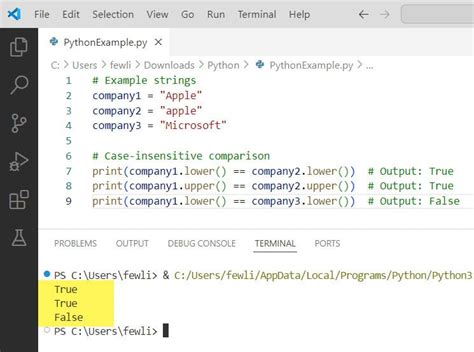 how to compare strings in python