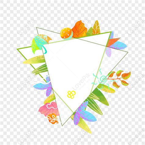 여름 일러스트 수채화 열 대 잎 삼각형 테두리장식적인인사 Png 일러스트 무료 다운로드 Lovepik