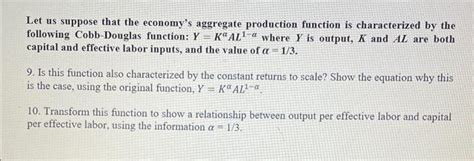 Solved Let Us Suppose That The Economys Aggregate