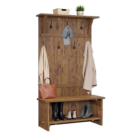 Latitude Runu00ae Farmhouse Wooden Hall Tree With Storage Seating Bench