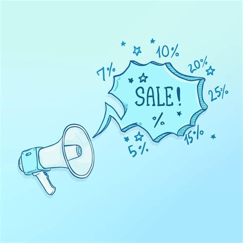 Premium Vector | Vector Cartoon Loudspeaker with Text Bubble Sale