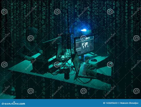 Wanted Hackers Coding Virus Ransomware Using Laptops And Computers