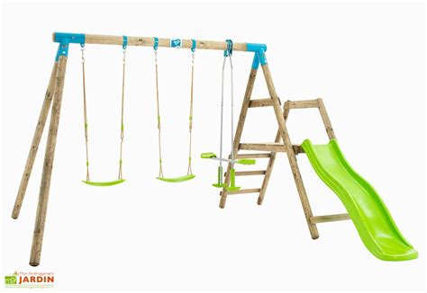 Portique Bois Traité 3 Balançoires Toboggan 3 52 X 3 38 X 2 09 M Tp Toys