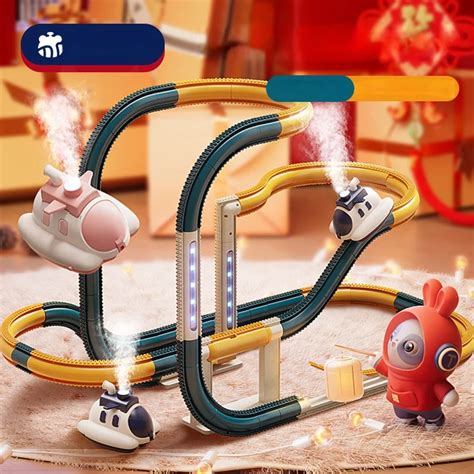 스팀 우주선 퍼즐 기차 스프레이 레일 자동차 트랙 슬라이딩 어린이 장난감 소녀 3 세 4 세 소년 Aliexpress