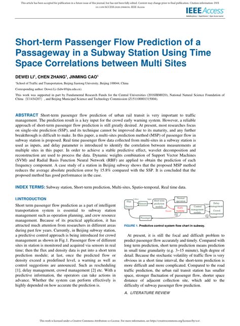 Pdf Short Term Passenger Flow Prediction Of A Passageway In A Subway Station Using Time Space