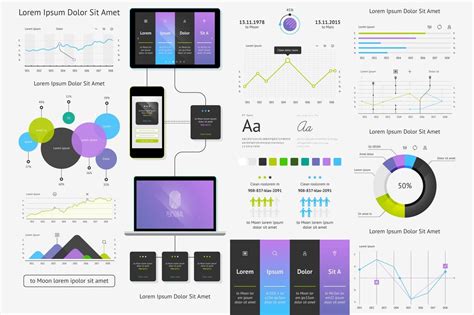 vector elements of infographics and user interface templates ai eps
