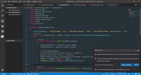 VS Code Live Share Extension Failed To Initialize Try To Reload The VSCode Window And Try