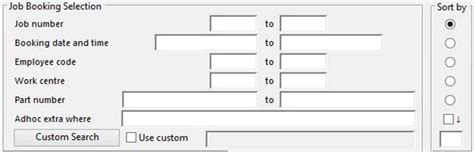 Job Processing Job Booking Selection Caliach