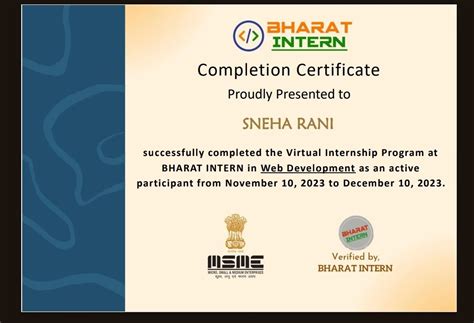 Sneha Rani On Linkedin Thrilled To Receive My Web Development
