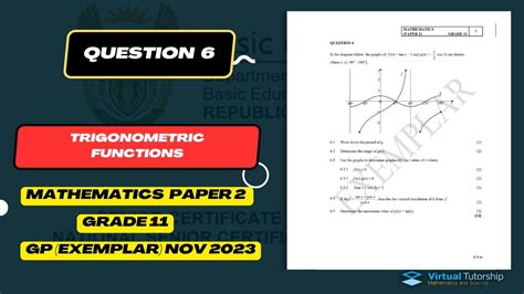 Trig Functions Gauteng Nov Exemplar 2023 Question 6 Youtube